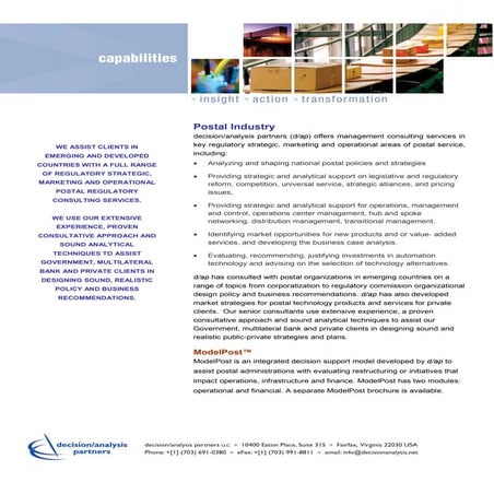 Capabilities postal industry | PDF