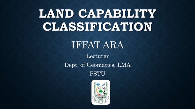 Land Suitability Classification | PDF