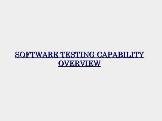 Quality Assurance/Testing Overview & Capability Deck | PPTX