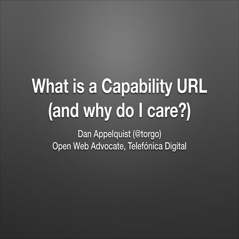 What is a Capability URL (and why do I care?) | PDF