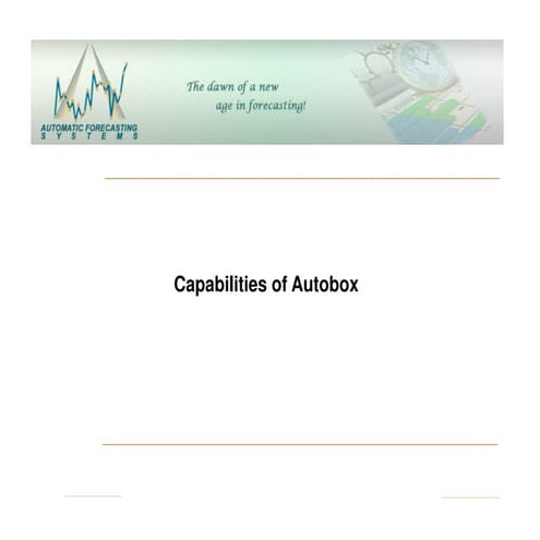 Capabilies of Autobox | PDF
