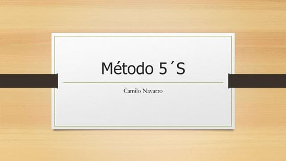 METODOLOGÍA 5S - PRESENTACION DE INICIO DEL PROYECTO | PPTX