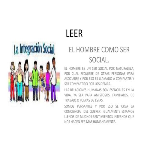 “Soy social” EL HOMBRE COMO SER SOCIAL | PPTX