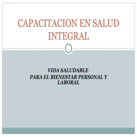 Capacitacion en salud integral | PPT