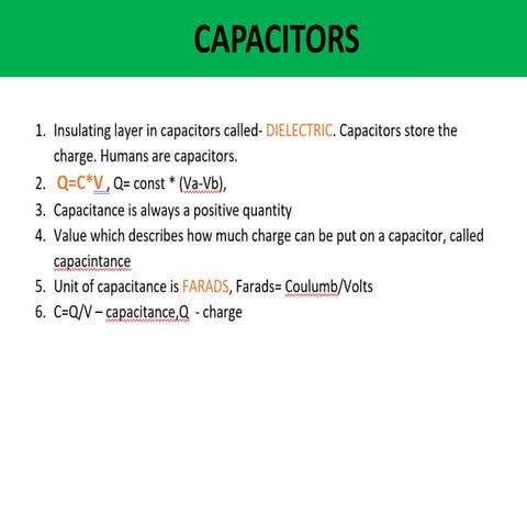 Capacitors | PPTX | Physics | Science