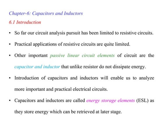 Chapter 6.pptx linear circuit analysis capacitor | PPT