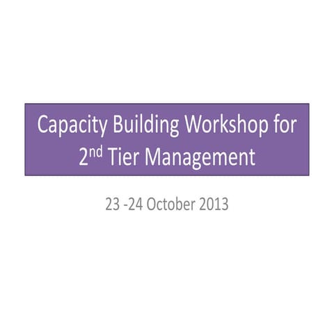 Capacity building workshop for 2nd tier management upload | PPTX ...