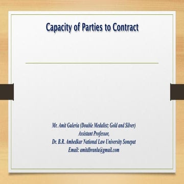 Capacity of parties to contract | PDF