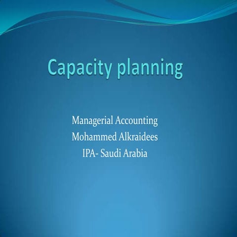 Capacity planning | PPTX