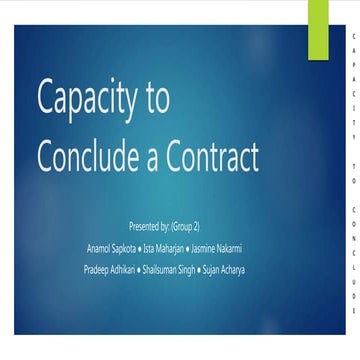 Capacity to conclude a contract | PPTX