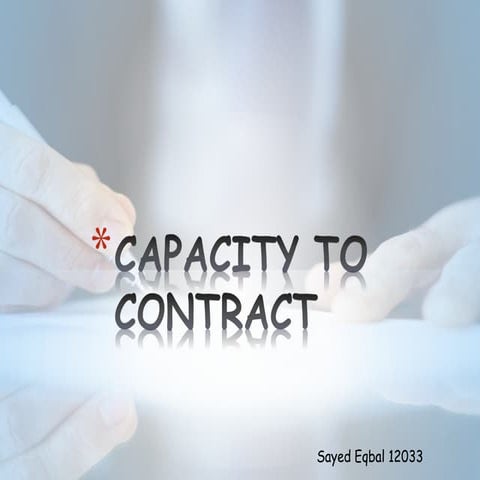 Capacity to contract | PPT