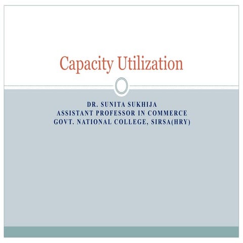 Capacity utilization | PPTX