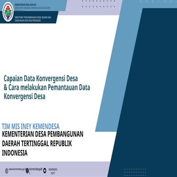 Capaian Data Konvergensi Desa & Cara melakukan Pemantauan Data ...