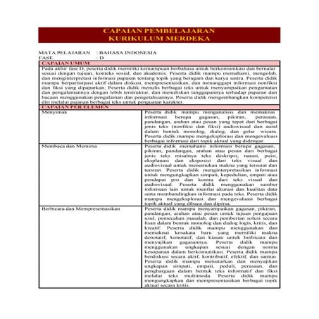 CAPAIAN PEMBELAJARAN.pdf capaian ini membantu | PDF