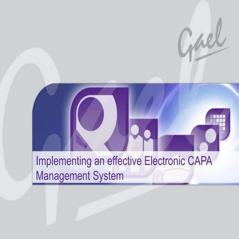 Implementing an effective Electronic CAPA Management System | PPTX