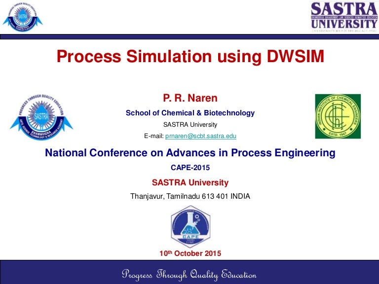Process Simulation using DWSIM
