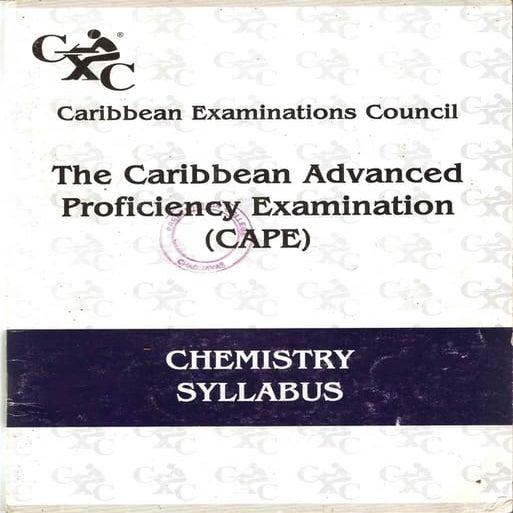 Cape chemistry-syllabus | PDF