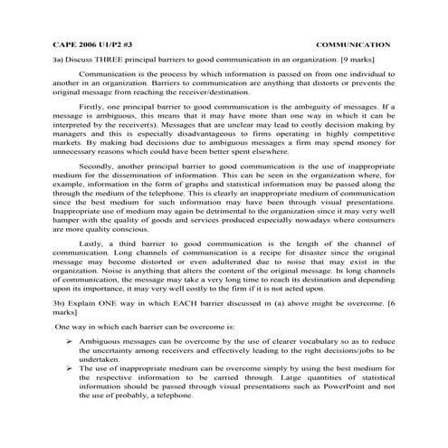 MANAGEMENT OF BUSINESS Cape '07 u1 p2 #1 | DOCX