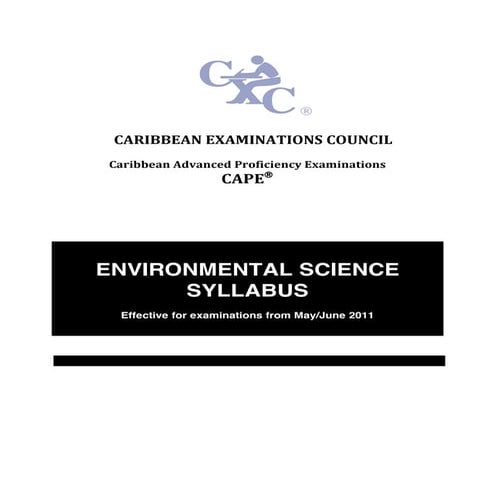 Cape Environmental Science syllabus | PDF
