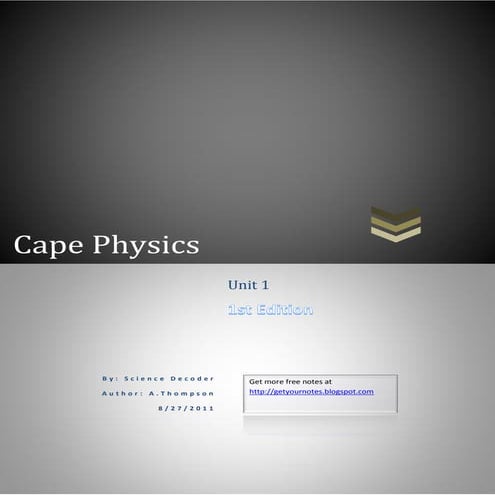 Cape physics unit 1st edition | PDF