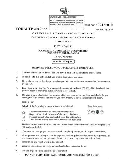 Information Technology CSEC~January 2019 P1 (1). Past Paper | PDF