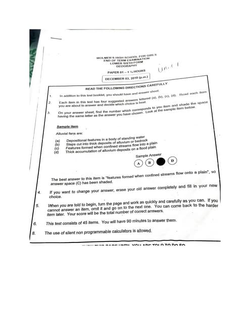 Simple explanations with answers to CSEC Geography 2019 multiple choice ...