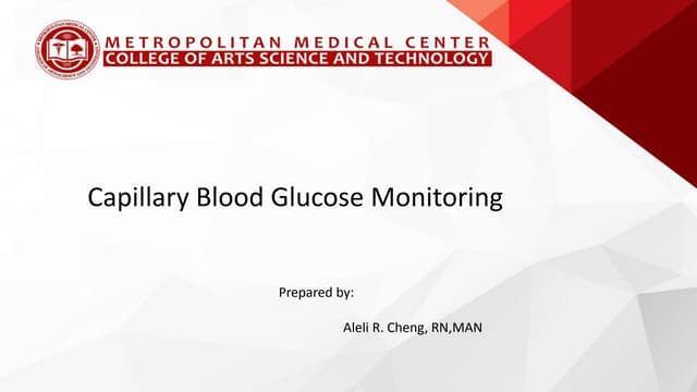 Blood glucose monitoring | PPT