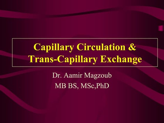 Capillary Circulation | PPT