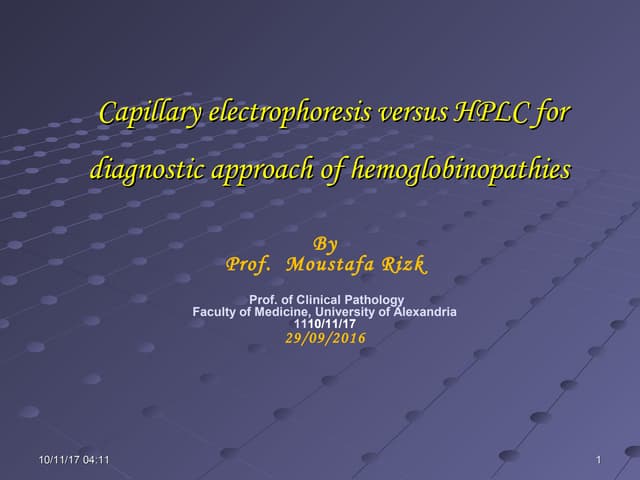 Hb electrophoresis (principle materials and procedure) | PPTX