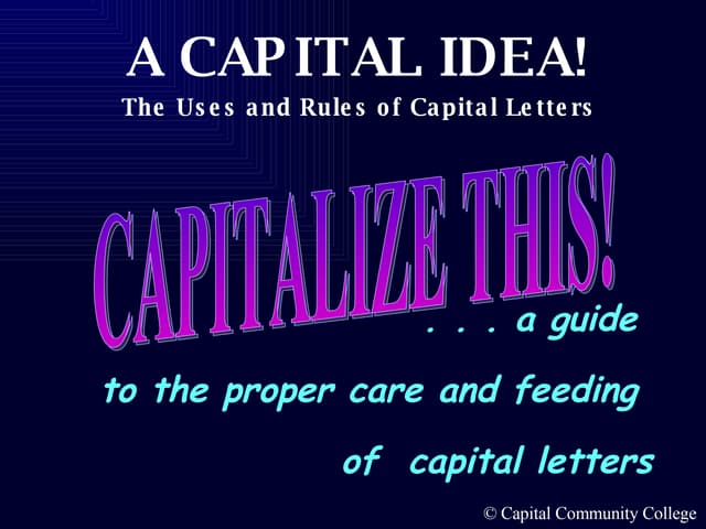 Capitalization rules | PPT