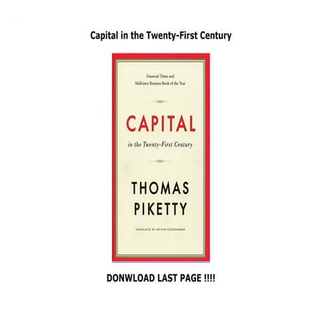 Capital in the Twenty-First Century — Thomas Piketty | PDF