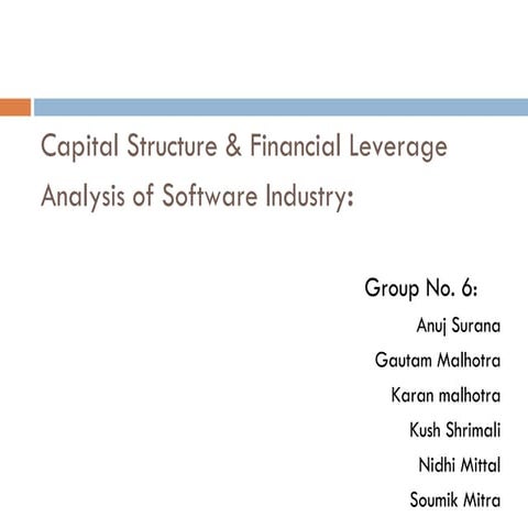 Capital Structure & Financial Leverage Analysis of Software Industry | PPT