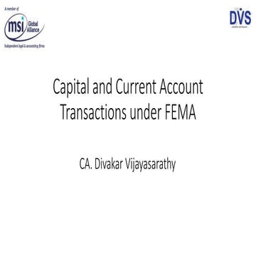 Capital and current account transactions under fema | PPTX