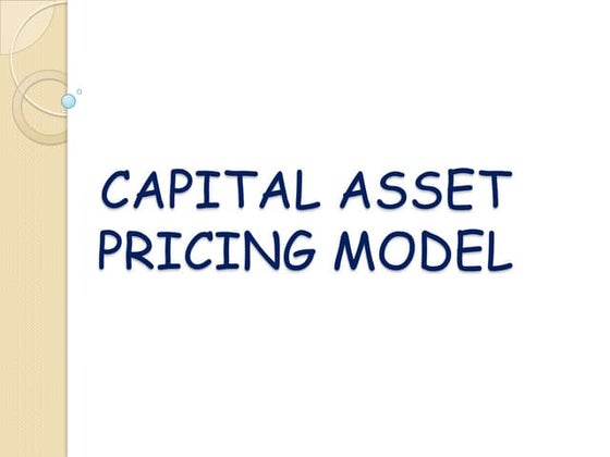 Capital Asset Pricing Model | PPT
