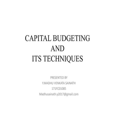 Capital budgeting ppt | PPSX
