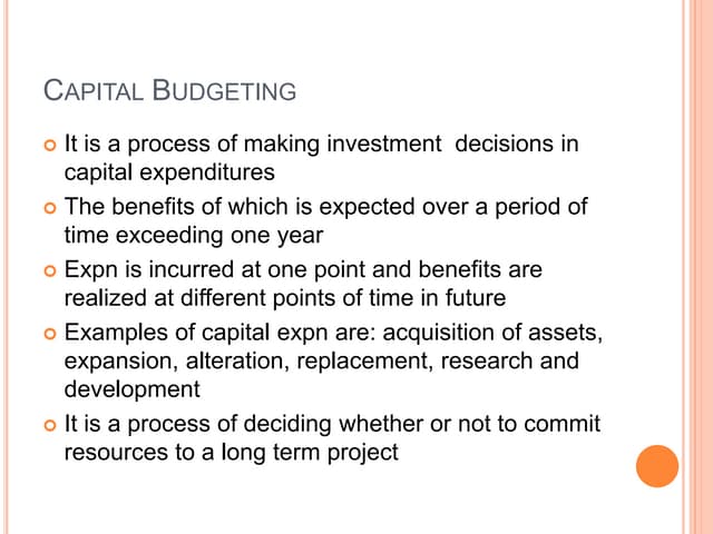 Capital budgeting Techniques | PPTX