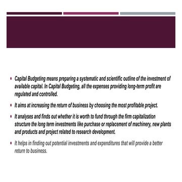 Capital Budgeting Presentation Mcom Pptx Pptx