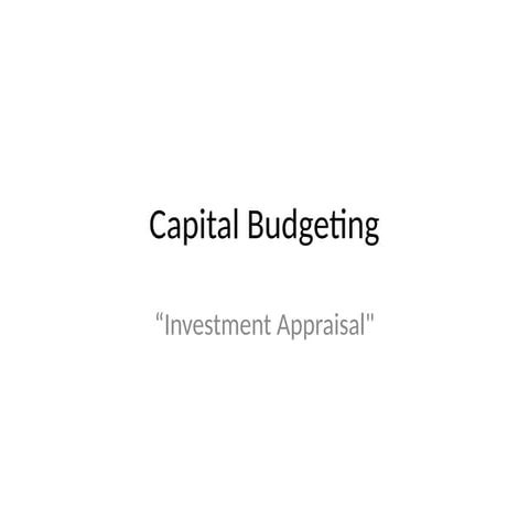 Capital Budgeting.pptx (Understanding )) | PPTX
