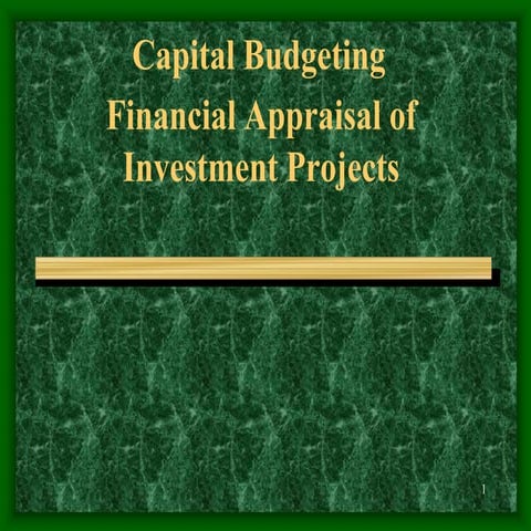 Capital Budgeting introduction in financial mgmt | PPT