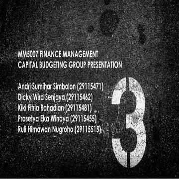 Capital Budgeting - Discounted Cash Flow Analysis - group syndicate 3 | PPT
