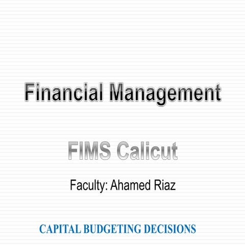 Capital budgeting decisions | PPTX