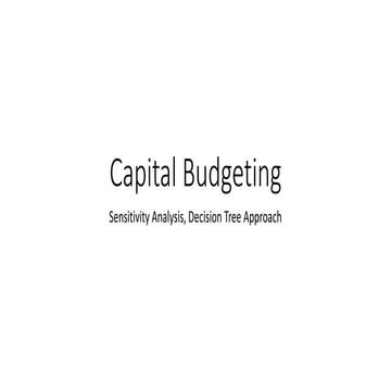 Capital Budgeting Sensitivity Analysis Pptx
