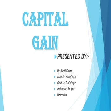 Capital gain (types of capital assets) | PDF