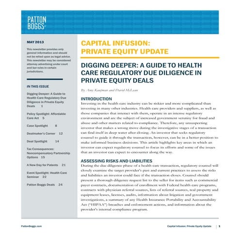 Capital Infusion: Private Equity Update | PDF