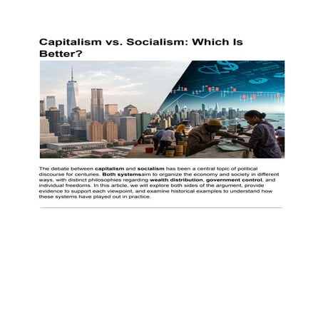 Capitalism vs socialism: which is better | PDF