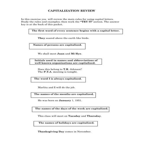 Capitalization | PDF