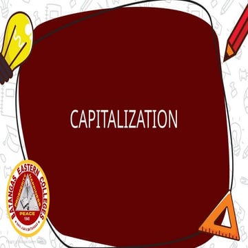 CAPITALIZATION IN ENGLISH SUBJECT ABOUT SUCH | PPT
