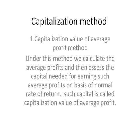 Capitalization method | PPT