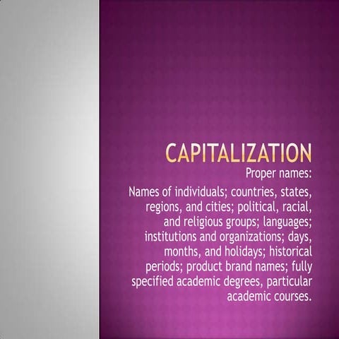 Capitalization, underlining and italics, numbers, abbreviations | PPT