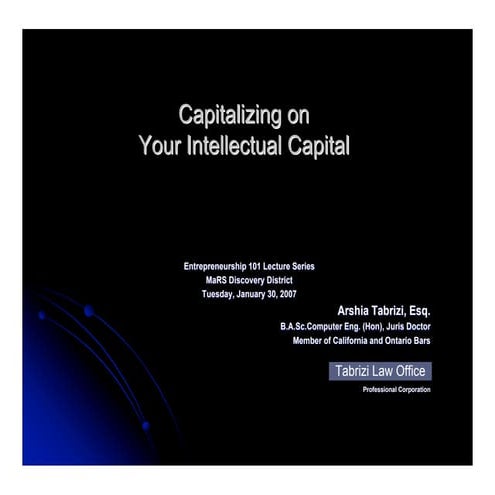 Capitalizing on Your Intellectual Capital | PPT